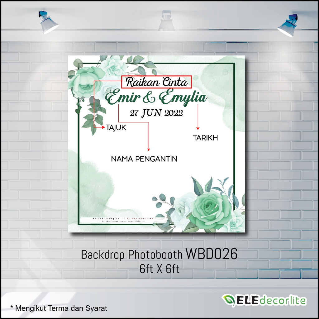 BACKDROP KAHWIN/PHOTOBOOTH KAHWIN/BANNER MAJLIS PERKAWINAN/BANNER ...