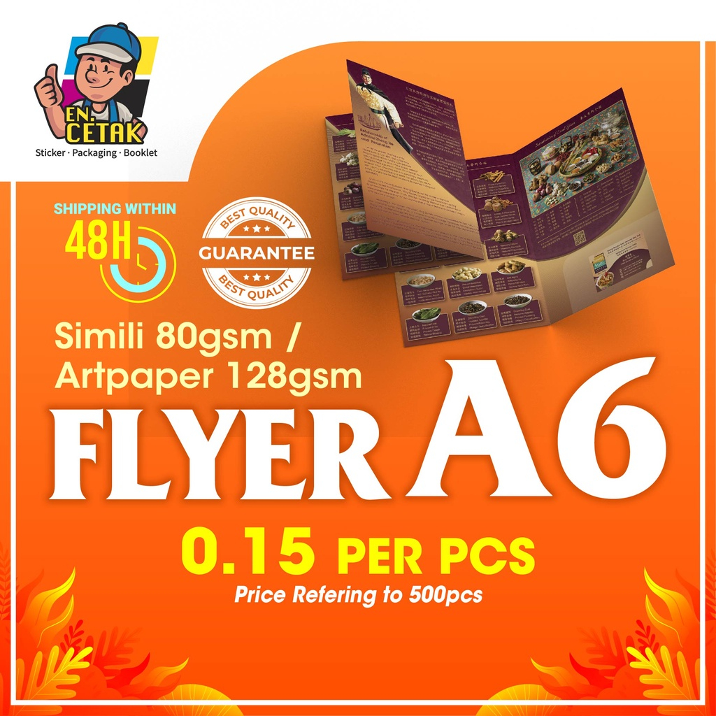 A6 FLYERS BROCHURE LEAFLET PHOTOSTAT PRINTING FOLDING A6 PERCETAKAN ...
