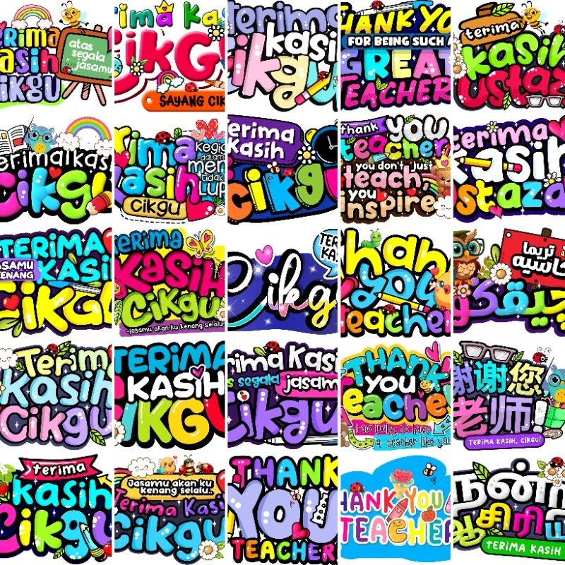 2025 Topper Cake Terima Kasih Cikgu Waterproof Kalis Air Thank You ...
