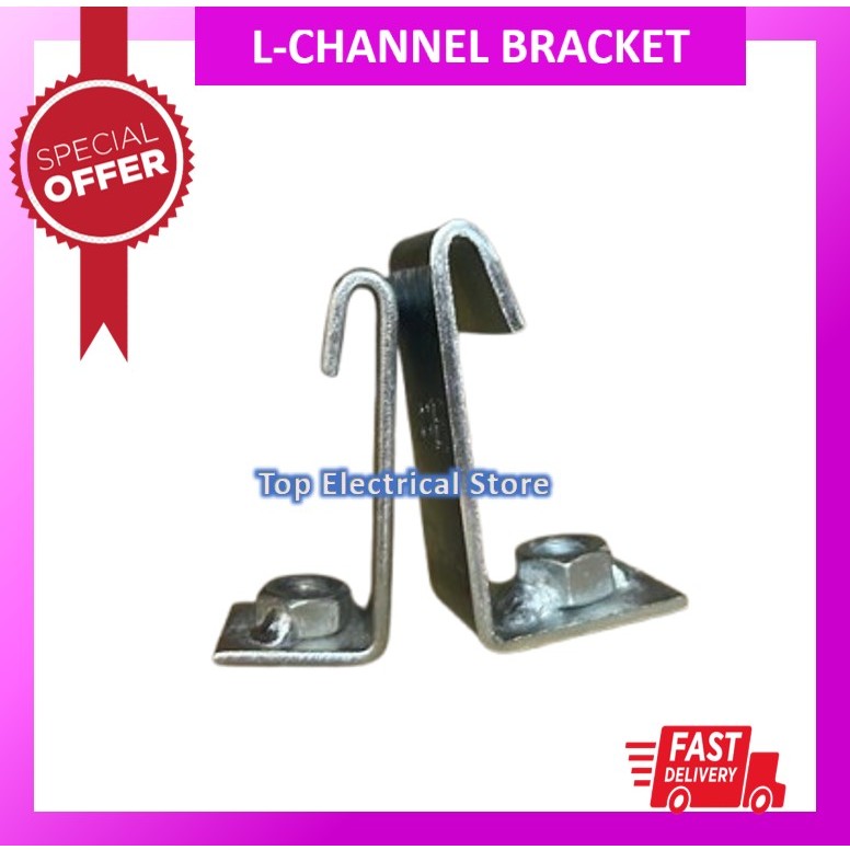 L CHANNEL BRACKET 5/16" ADN 3/18" (PURLIN STUD ROD BRACKET) | Shopee ...