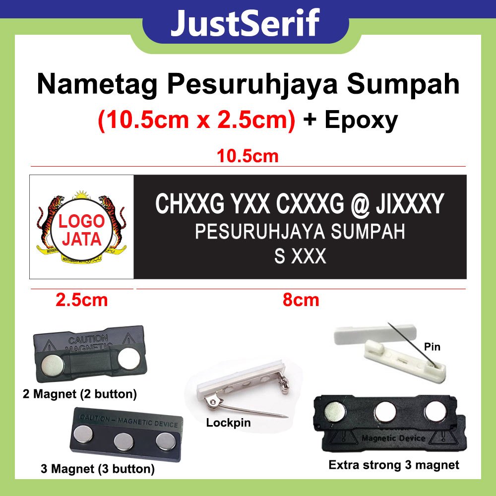 Nametag Pesuruhjaya Sumpah Epoxy Big Size Name tag with Logo ...