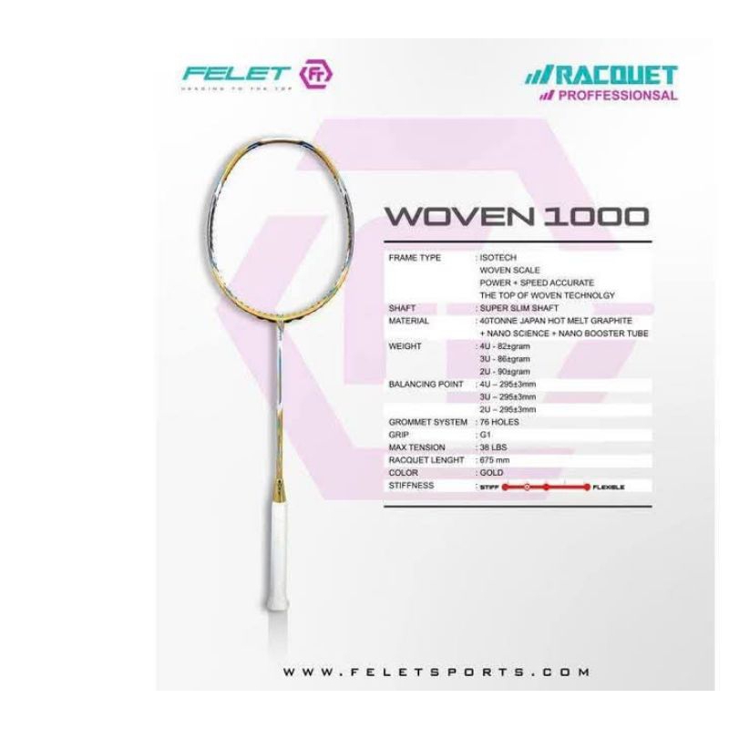 FELET WOVEN 1000 BADMINTON RACKET | Shopee Philippines