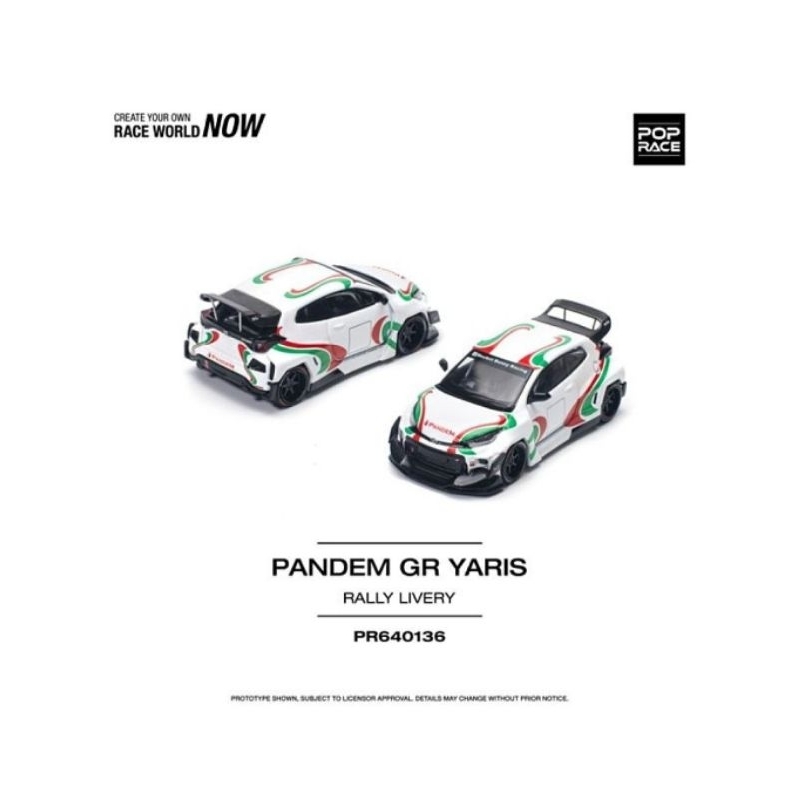 1/64 Pop Race Pandem GR Yaris Rally Livery Static Display Scale Model ...