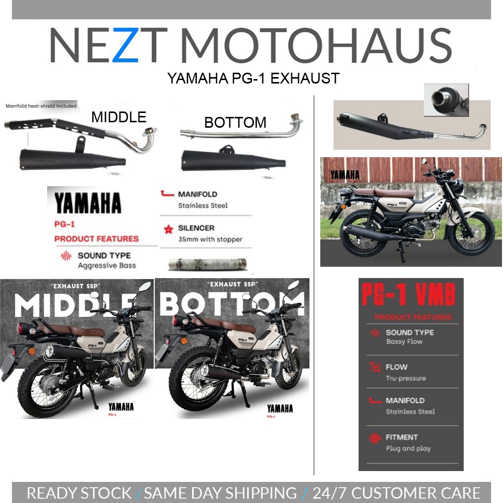 CJ IPOH YAMAHA PG1 PG-1 EXHAUST FULL SYSTEM ( MIDDLE / BOTTOM / VMB ...