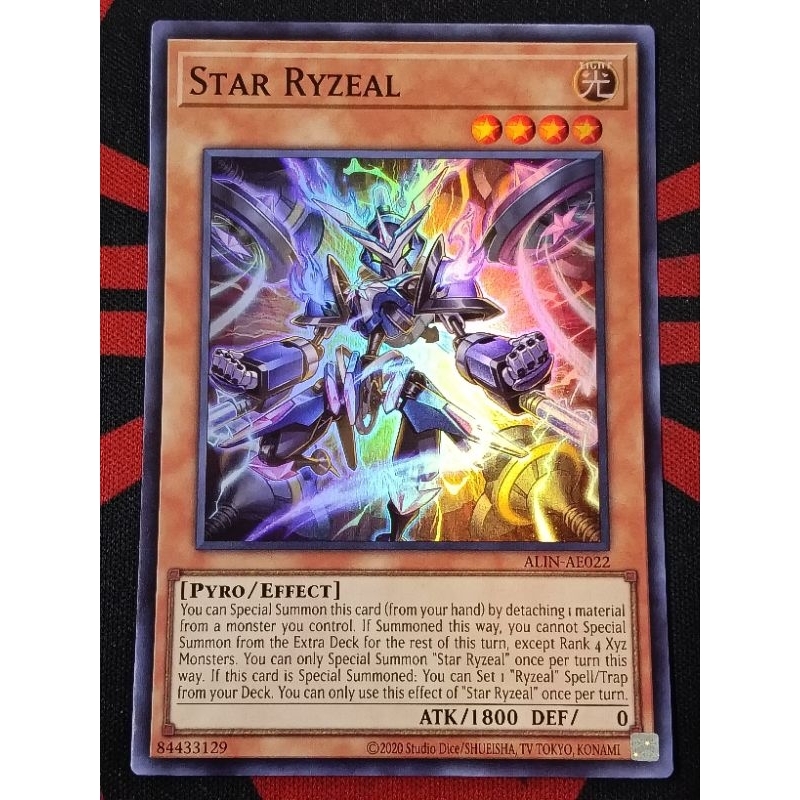 YUGIOH KONAMI ALIN-AE022 ALIN-JP022 Star Ryzeal (SR /SCR) | Shopee Philippines
