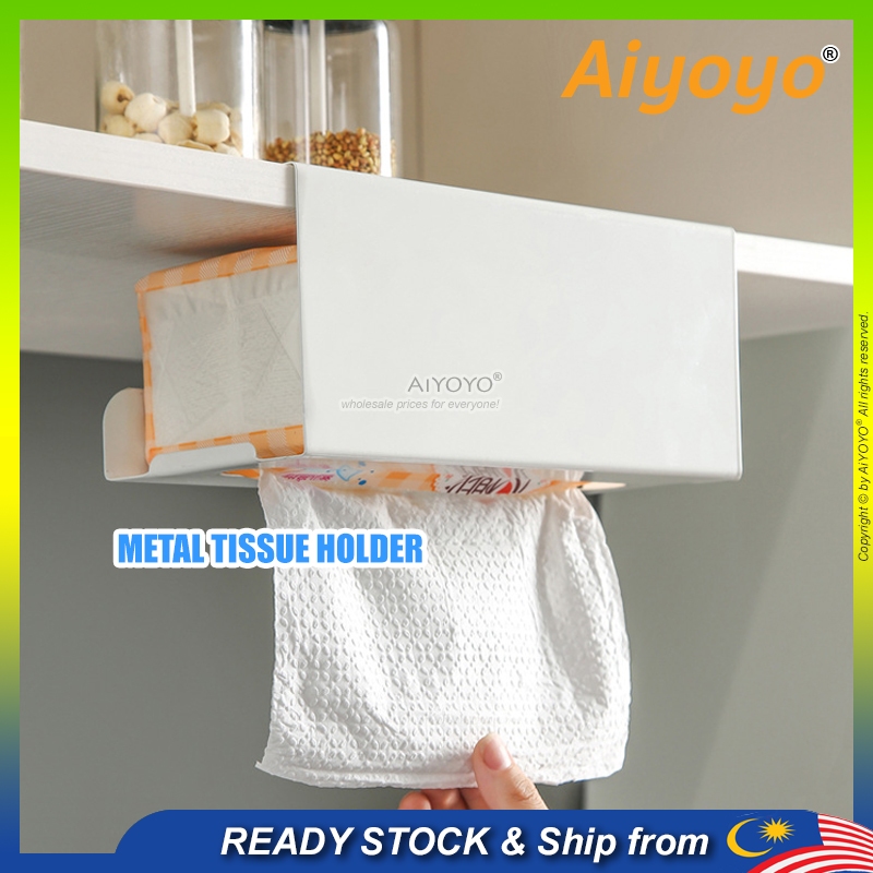 No-Drill Cabinet Hanging Tissue Holder Rack Towel Tissue Paper Storage ...