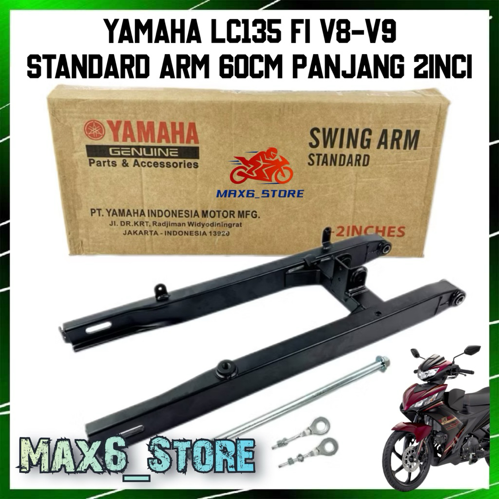 YAMAHA LC135 FI V8 V9 SWING ARM STANDARD 60CM LONG 2 INCH PANJANG 2 ...