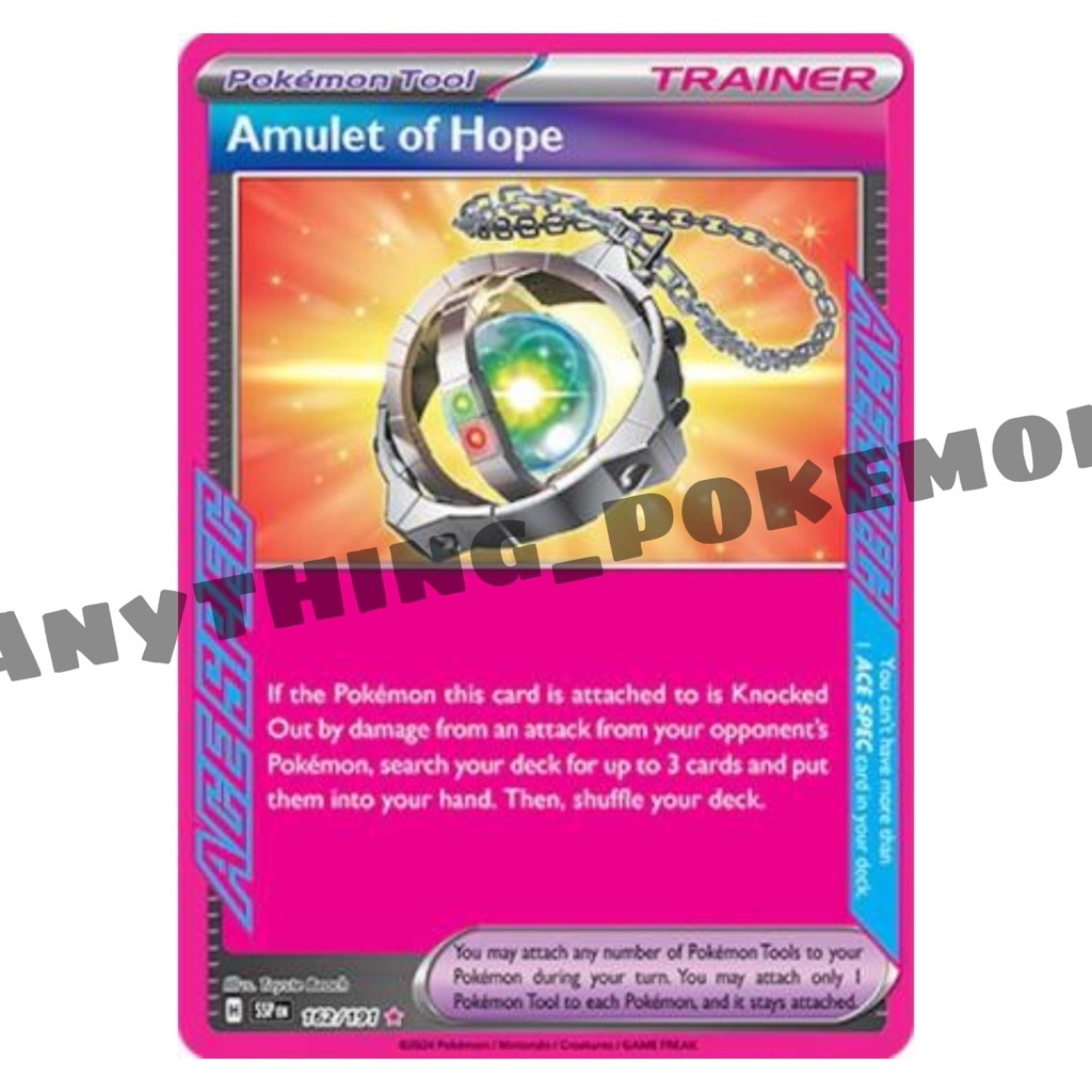 Pokemon Trainer Card - Amulet of Hope (162/191) - Ace - Surging Sparks ...