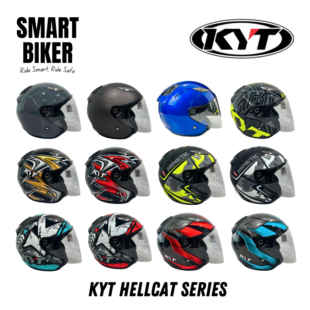 KYT Hellcat Helmet Single Visor Open Face Helmet | Shopee Philippines