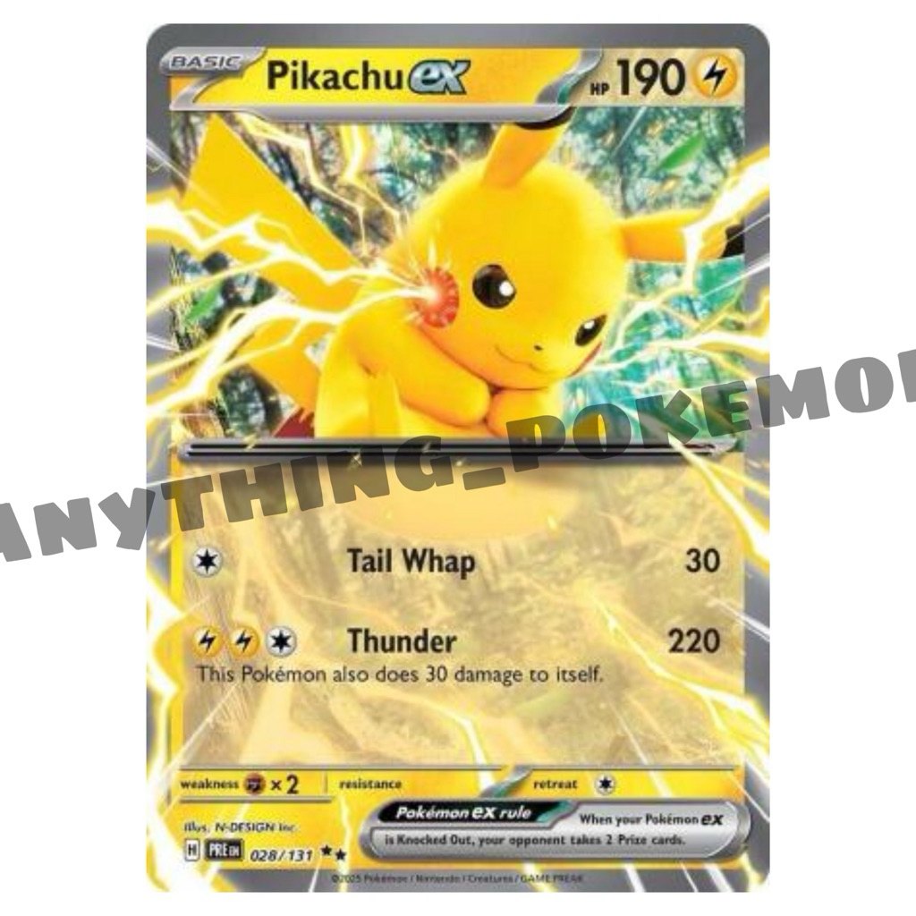 Pokemon Card - Pikachu ex (028/131) - Ultra - Prismatic Evolutions ...