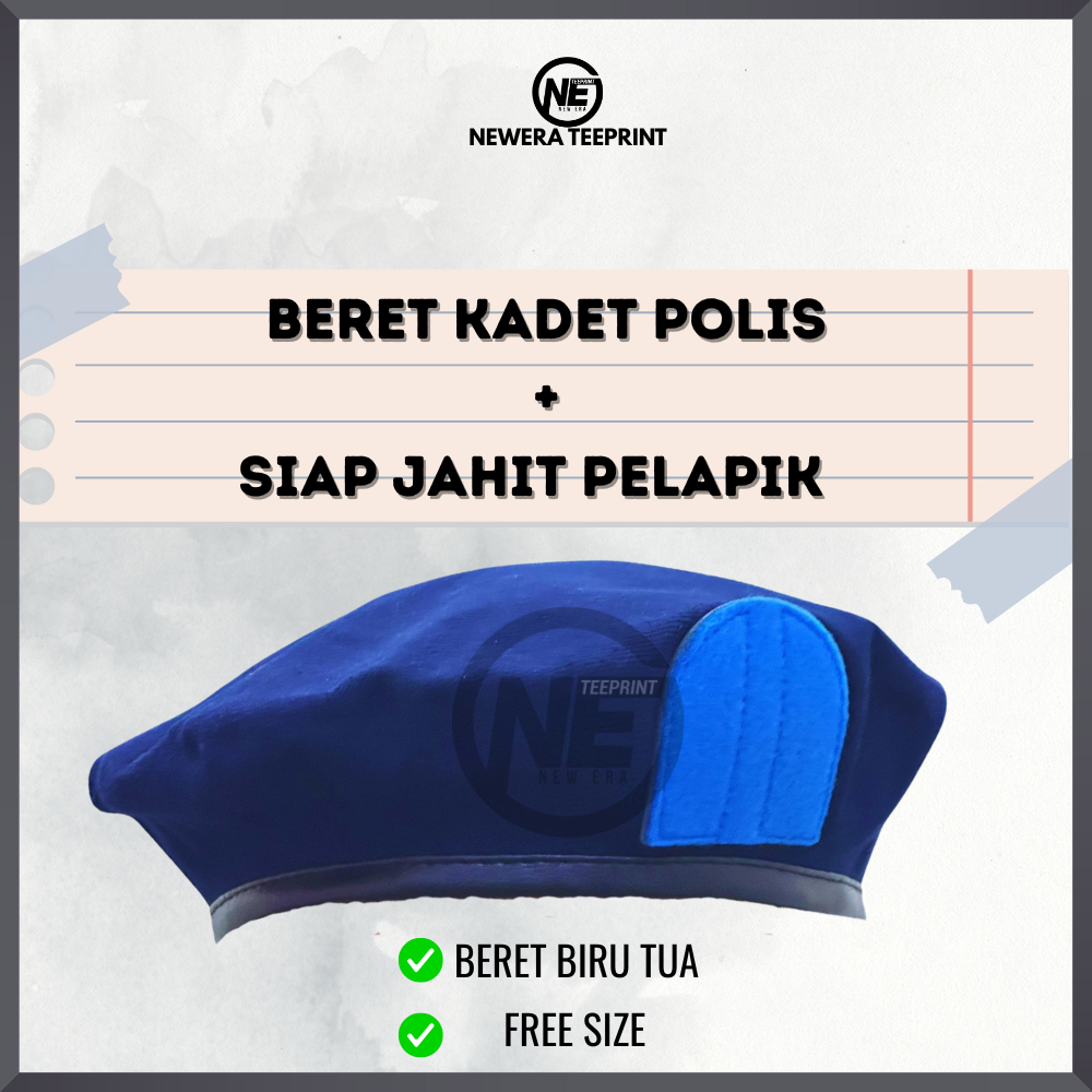 BERET KADET POLIS READY TO SEW COATINGS-BERET KADET KAWAD POLIS ...