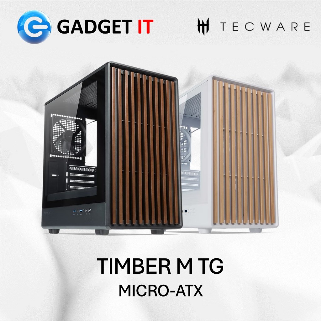TECWARE TIMBER M TG Micro-ATX Wooden Panel PC Casing MID TOWER MATX ...