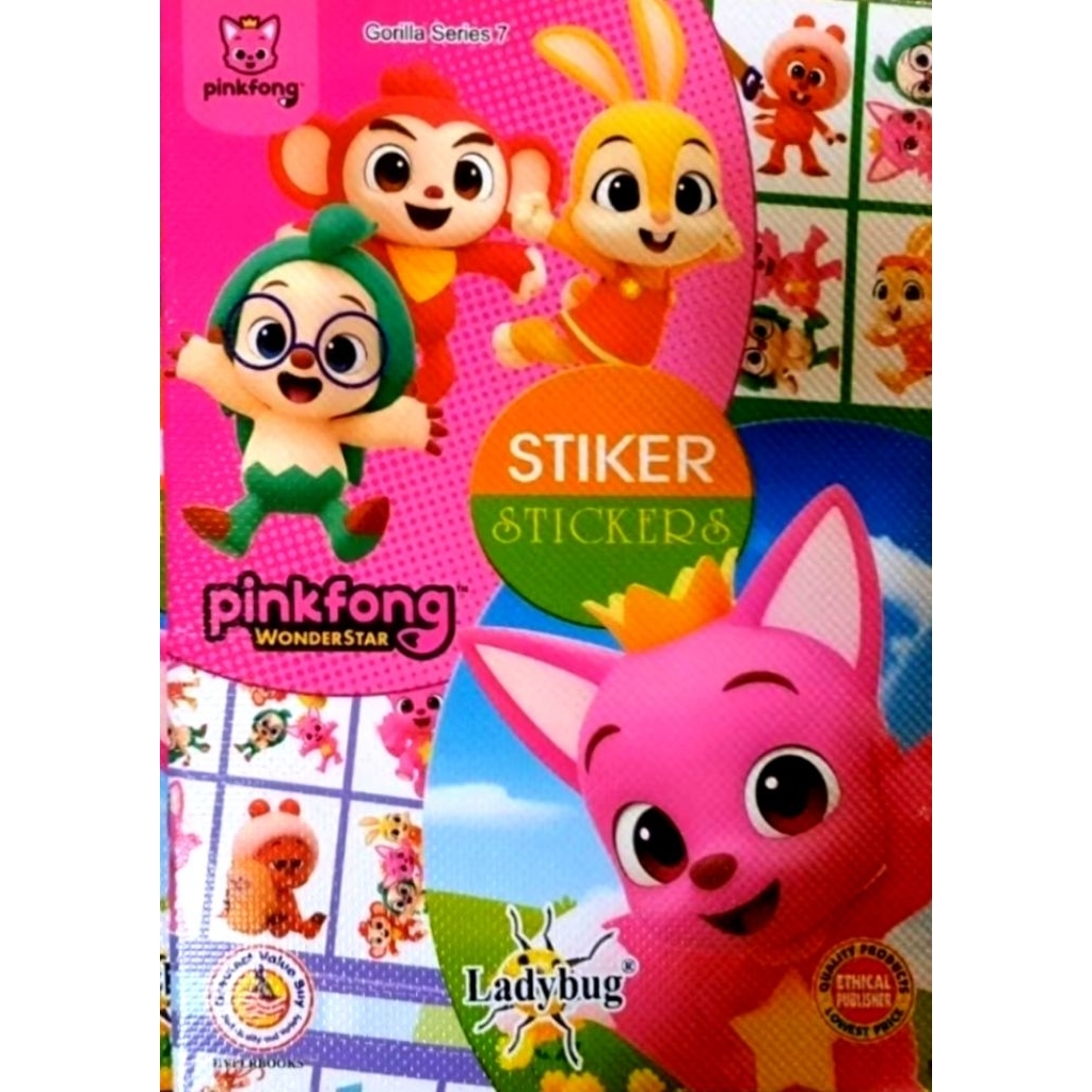 Ladybug Pinkfong A4 size Stickers Book 8 sheets up to 64 stickers ...