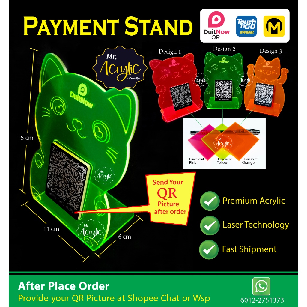 QR Code Standee/ Payment Stand / DuitNow Plate/e-Wallet Payment Stand ...
