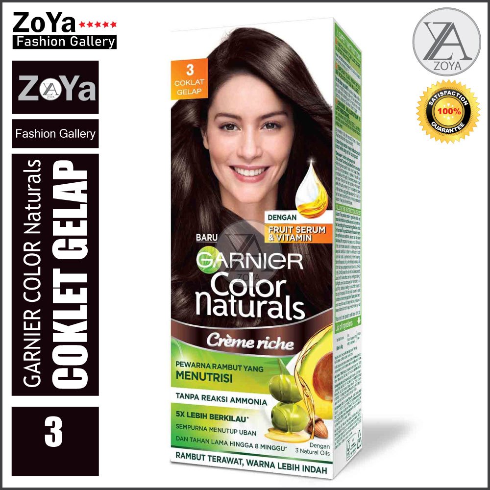 Garnier 3 Dark Brown Color Naturals With Fruit Serum & Vitamine ...