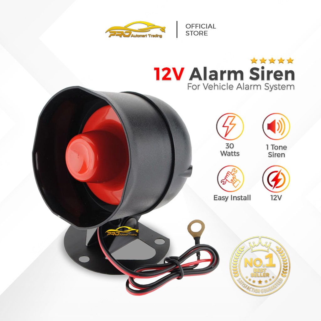 Car Super Loud 12V 1 TONE SIREN (CAR ALARM SIREN) 12V 15W horn | Shopee ...