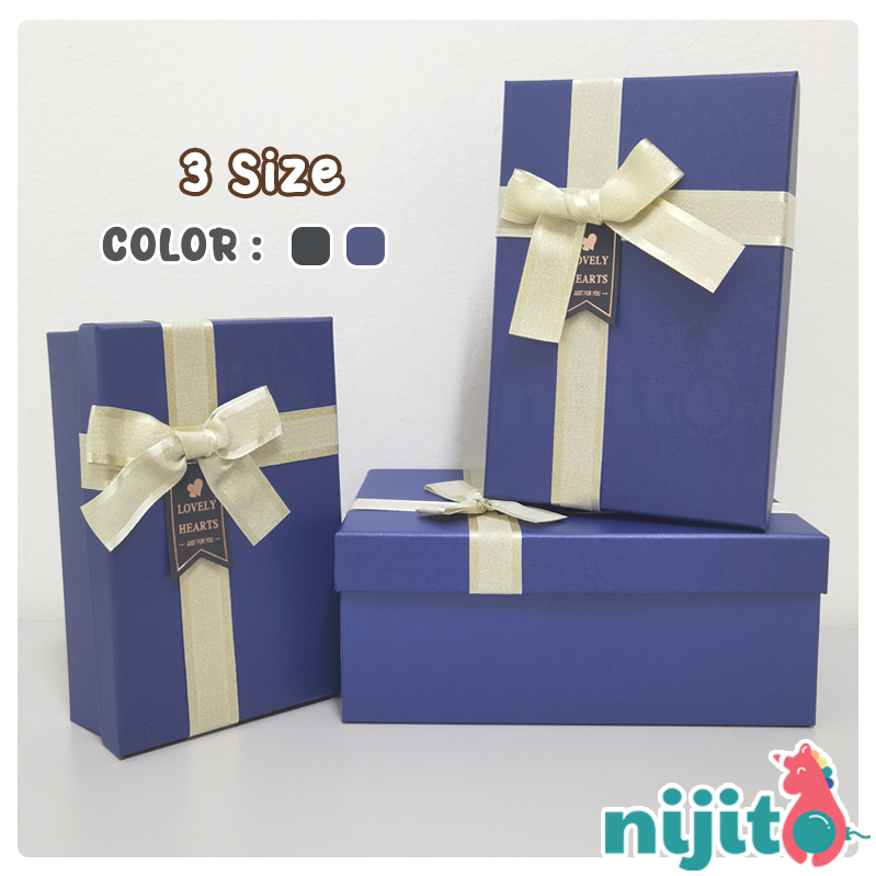 Nijito - Blue Black Rectangle Birthday Present Box Storage Box Box ...
