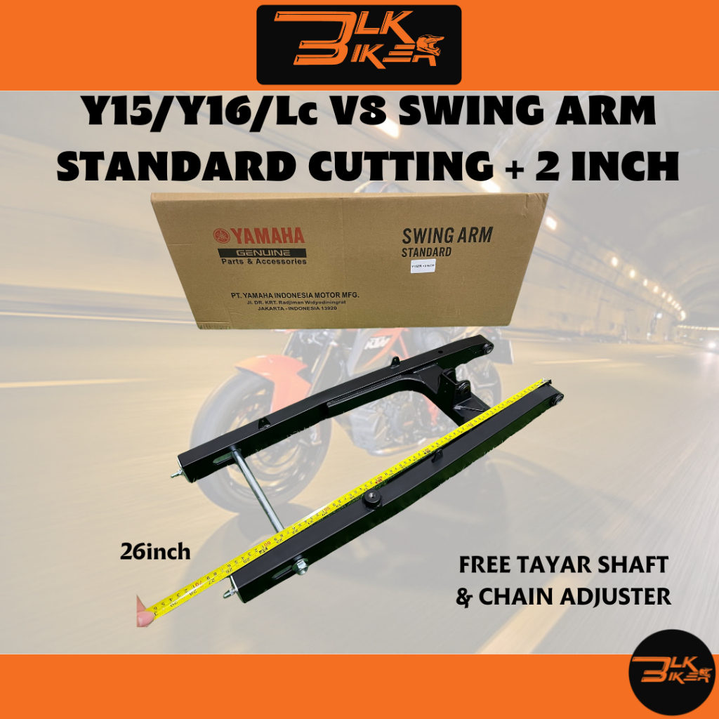 YAMAHA Y15 Y16 Swing Arm Cutting Standard + 2 Inch Arm Panjang 2 Inci 3 Inch Lc135 V8 Chain ...