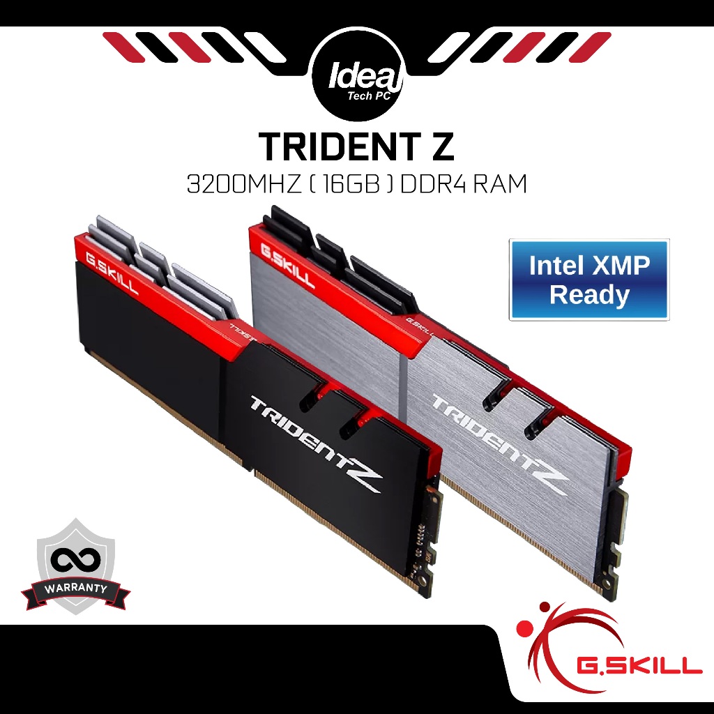 G.SKILL TRIDENT Z BLACK 3200MHZ 16GB CL16-18-18-38 1.35V INTEL XMP DDR5 DESKTOP RAM | Shopee ...