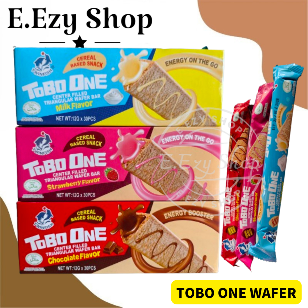 TWINFISH TOBO ONE CHOCOLATE / MILK / STRAWBERRY CEREAL WAFER SNACK BAR ...