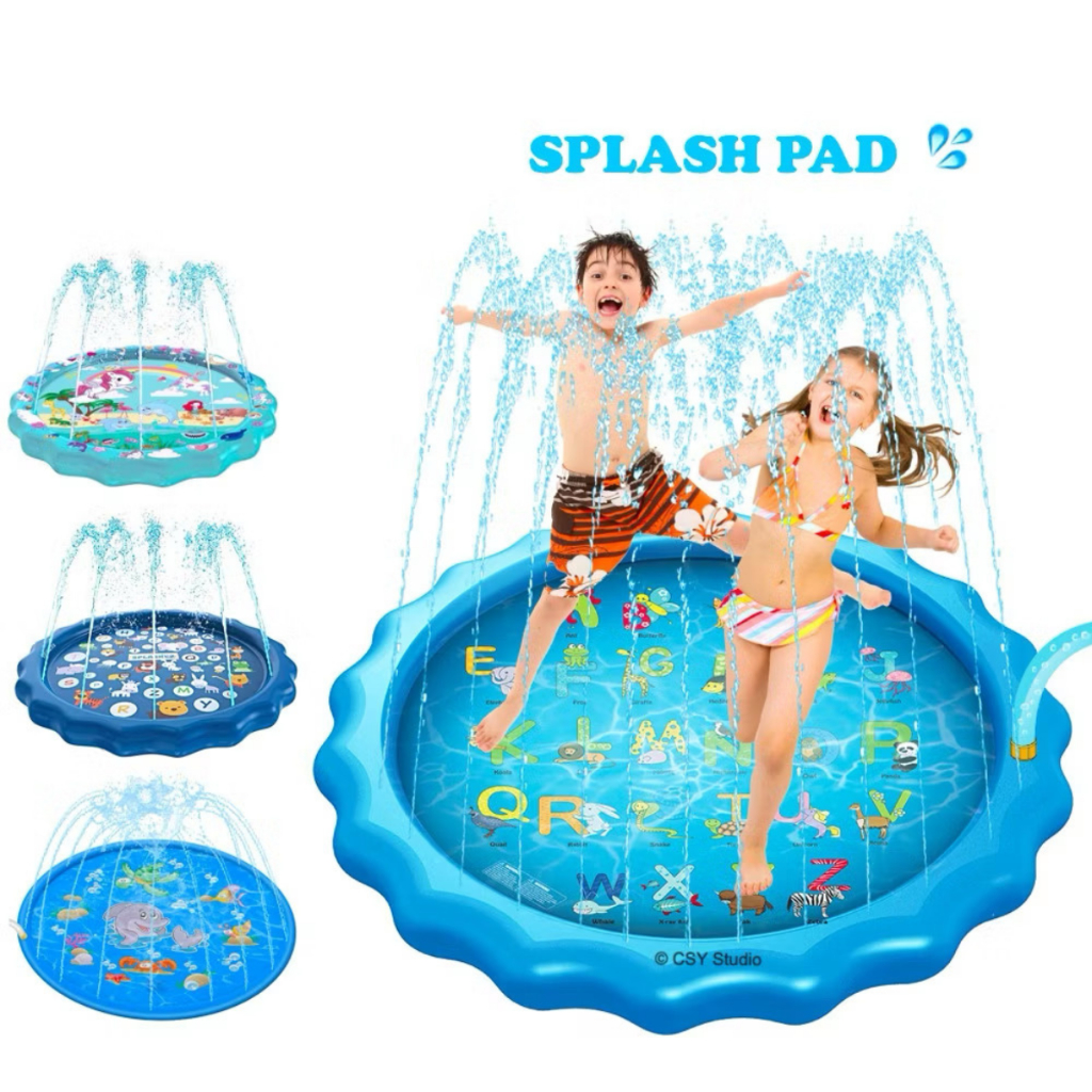 Baby & Kids Water Splash Mat Sprinkle Fountain Swimming Pool Air Kolam Renang Kanak | Shopee ...