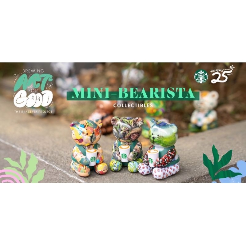 Starbucks 25th Anniversary Mini Bearista Collectibles 2024 | Shopee ...