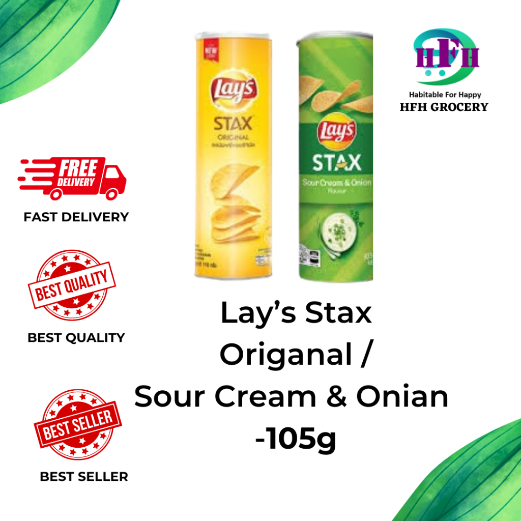 Lays Stax Sour Cream & Onion (105g) | Shopee Philippines