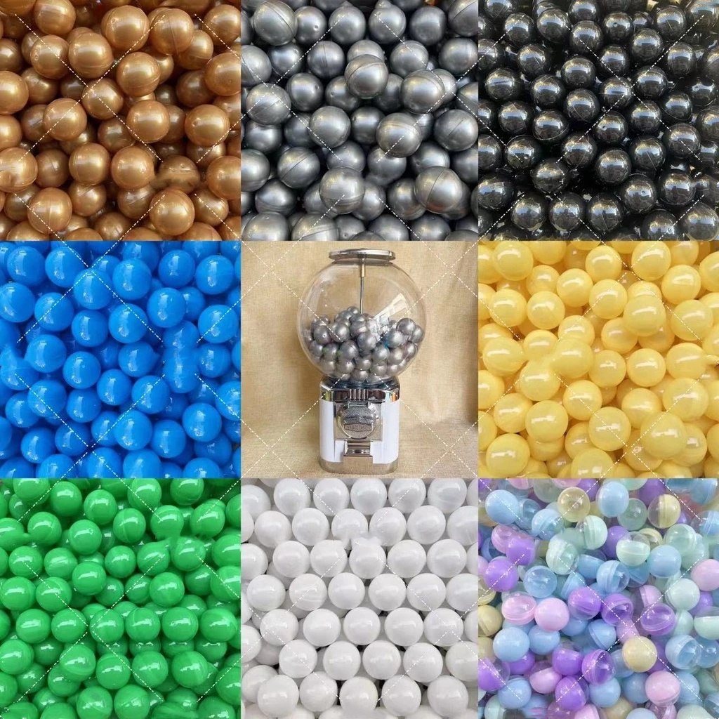 32mm Solid Gold Silver Colour Empty Plastic Capsule Ball Event Lucky ...