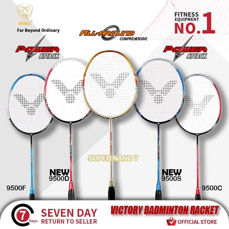 VICTOR CHALLENGER 9500 Series SN7 Badminton Racket 4U Full Carbon Fiber ...
