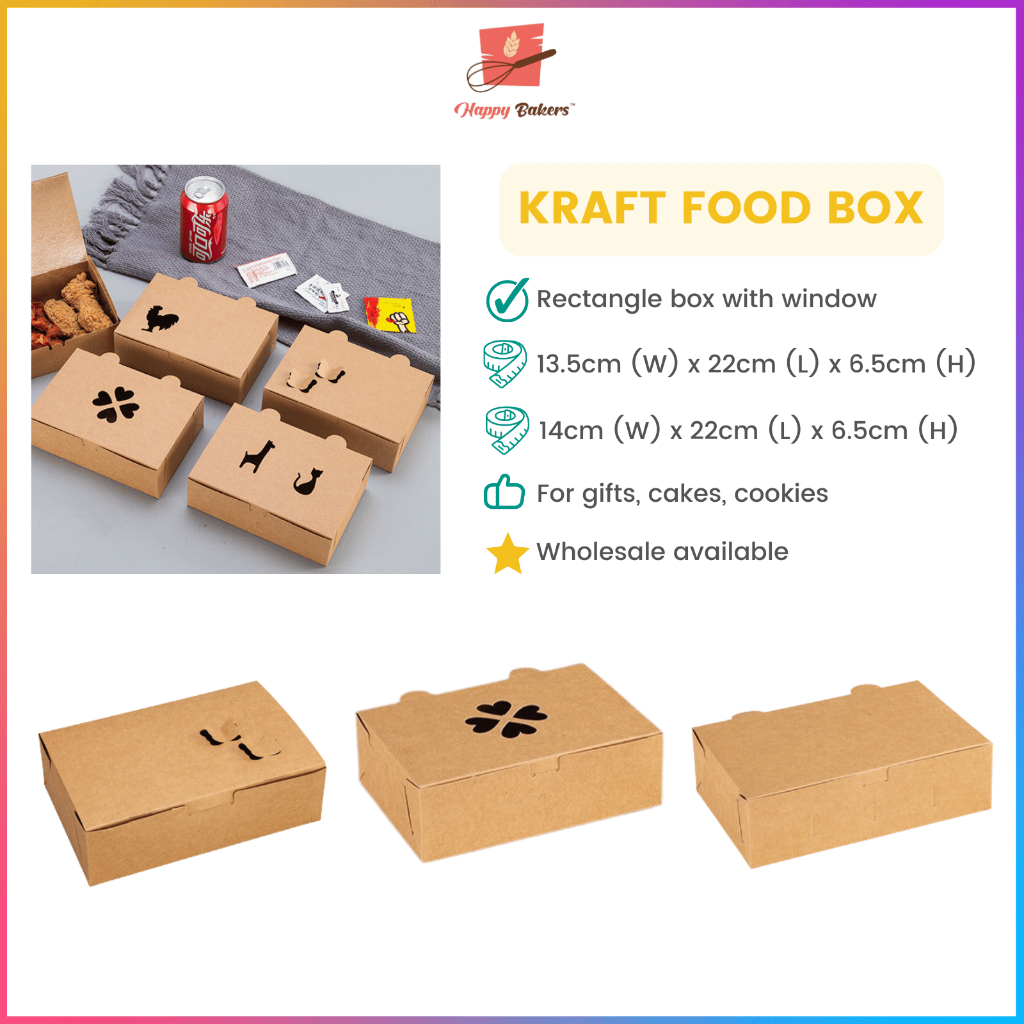 Kraft Paper Plain Boxes Butterfly Clover Plain Design Boxes For Cakes ...