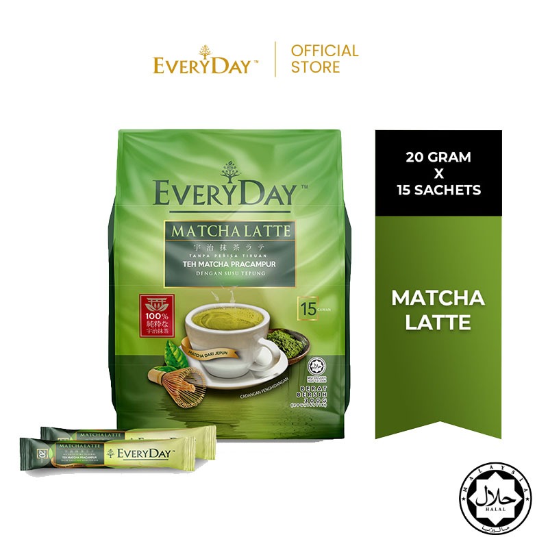 EVERYDAY Matcha Latte (20g x 15 Sachets x 1 Pack) | Shopee Philippines