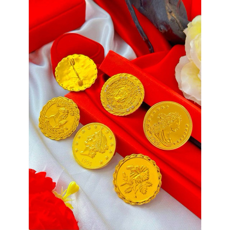 EMAS BANGKOK BROOCH PIN SYILING COIN | Shopee Philippines