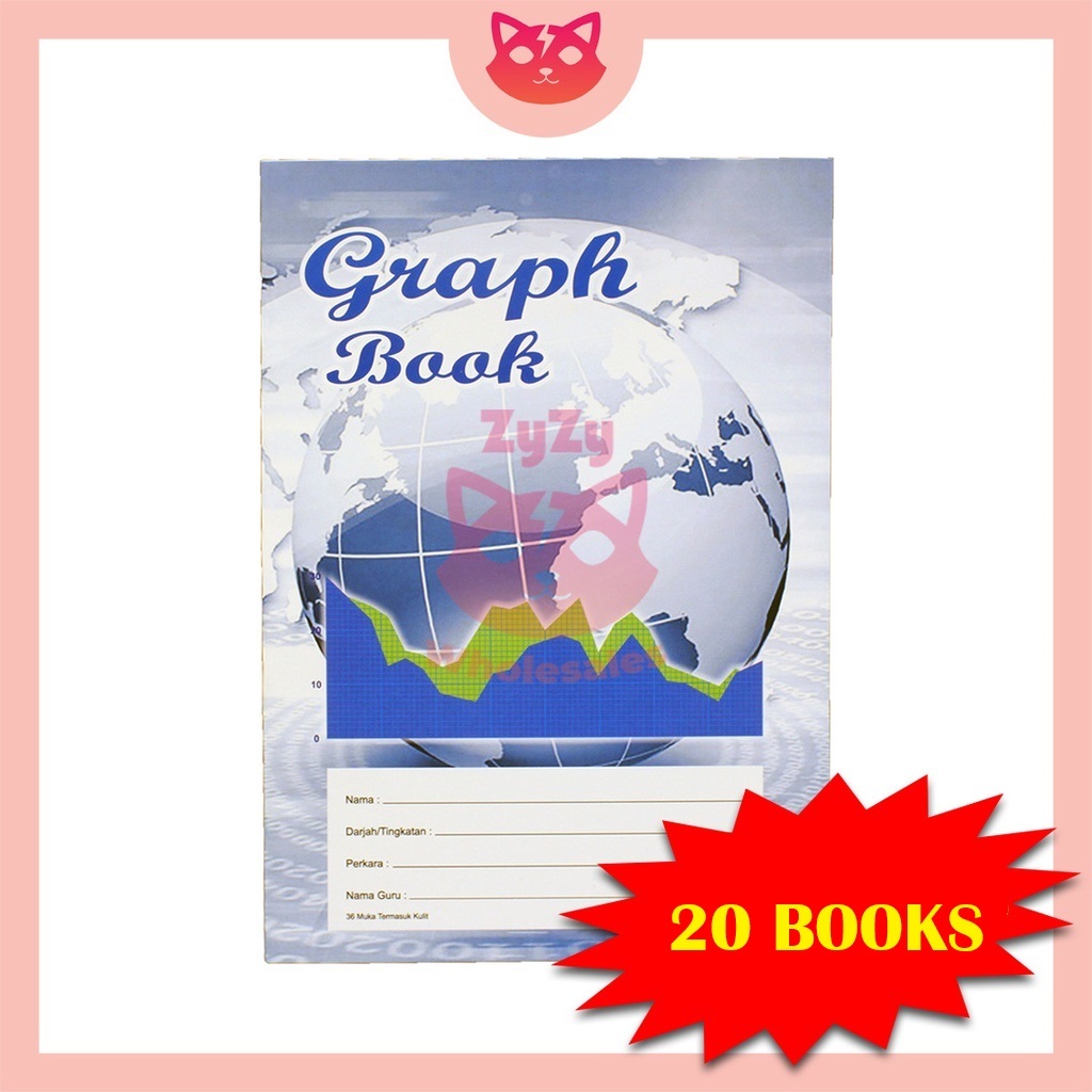 20 Books A4 Graph Book Science Graft Book Buku Graf Buku Sains Graf ...
