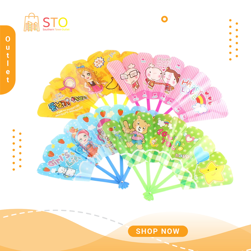 STO Creative Cute Cartoon Foldable Hand Fan Handheld Fan Student ...