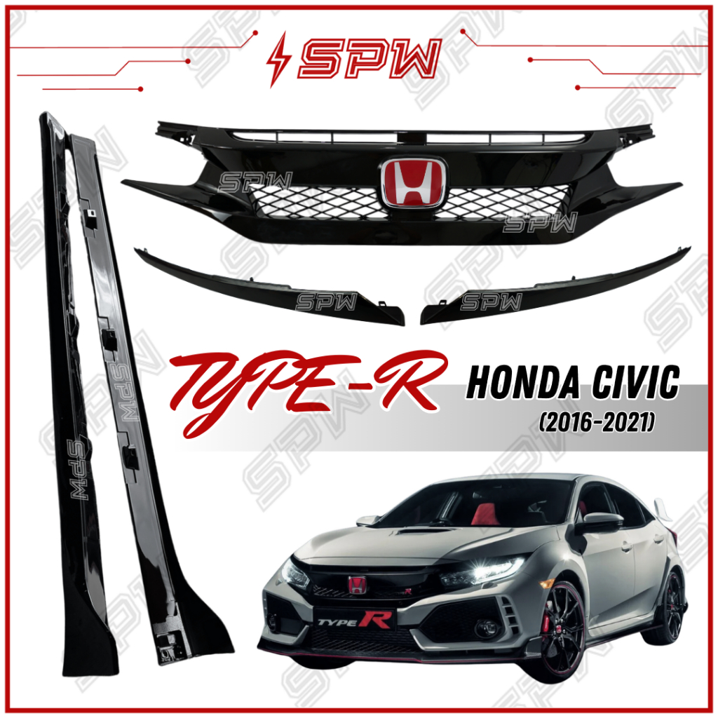 Honda Civic FC 2016 2017 2018 2019 2020 2021 FK7 FK8 Type-R Front Grill ...