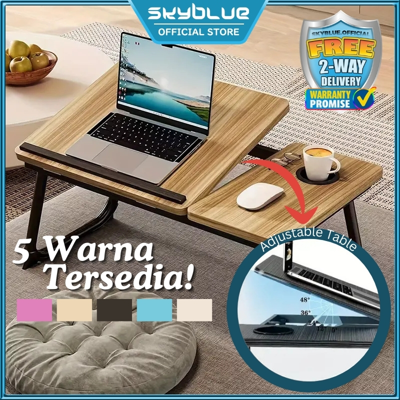 Skyblue Foldable Bed Table Anti-Slip Mini Meja Laptop Computer Notebook Portable Study Table ...