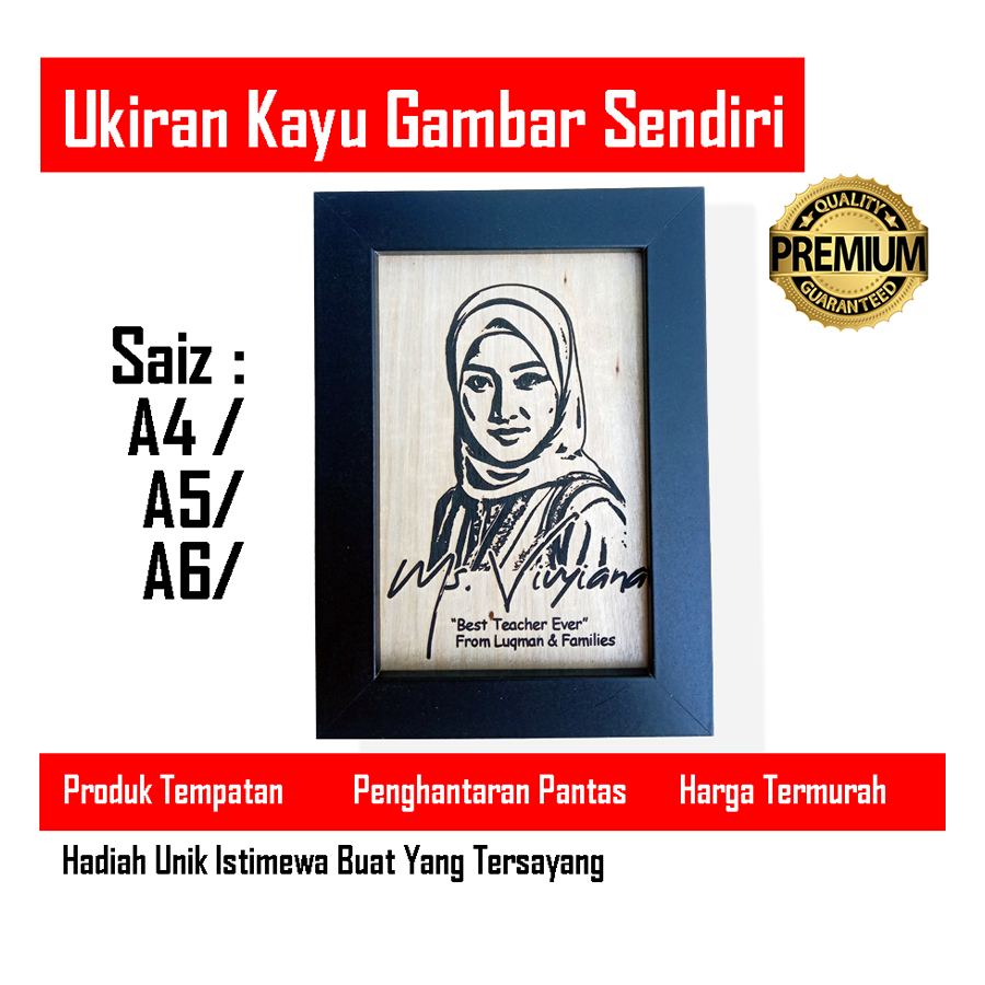 KAYU Custom Wood Carvings in Special Gift Frames for Teachers, Pensions ...