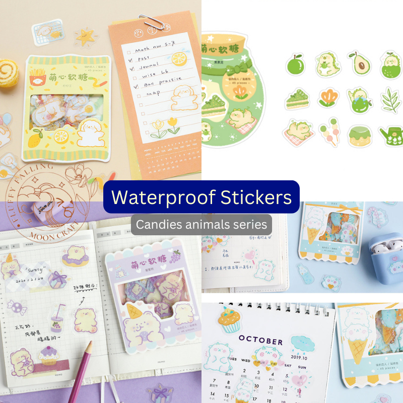Fluff's 45pcs Candies Animal Sticker Cute Sticker Kawaii Sticker ...