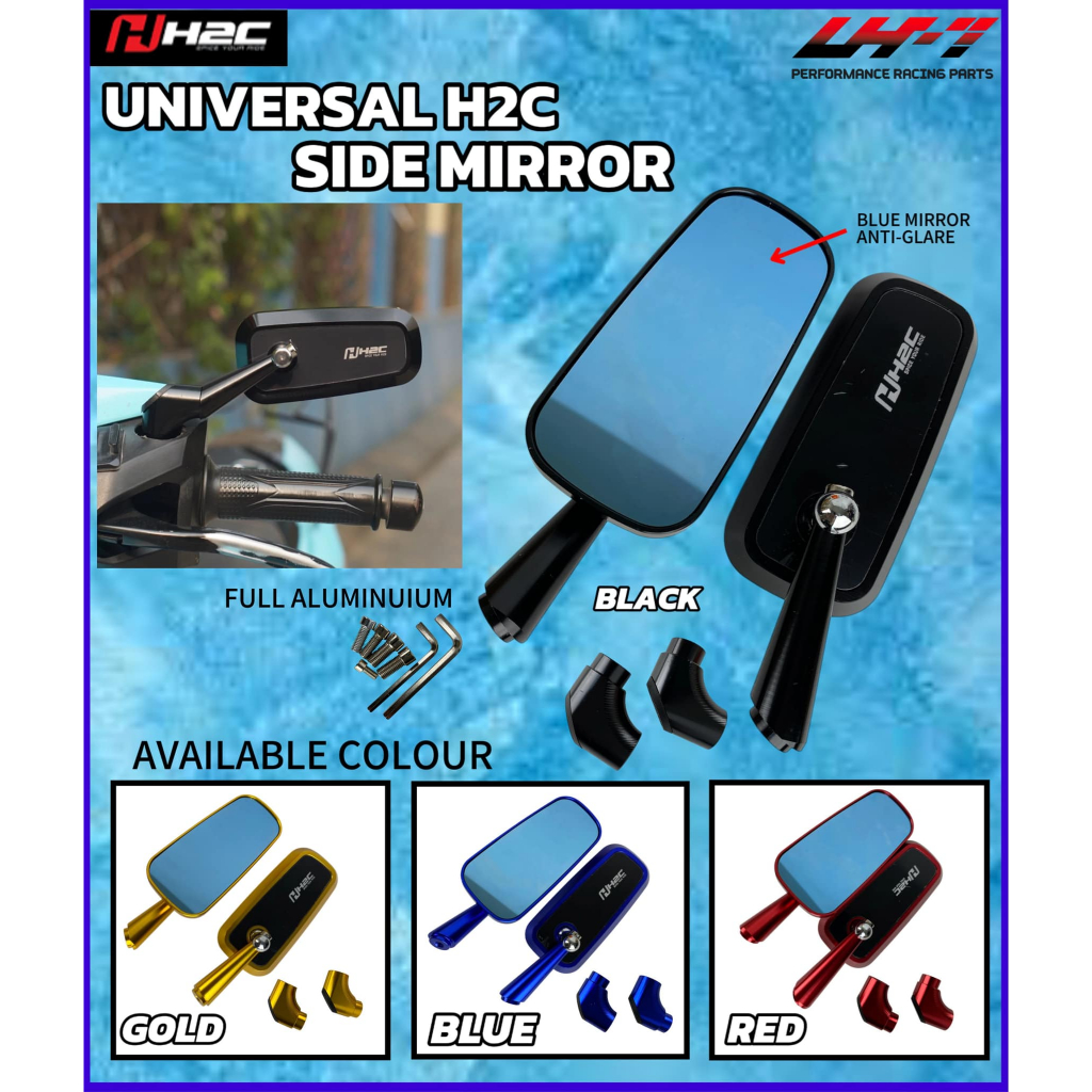 H2C SIDE MIRROR FULL ALUMINIUM FRAME , SHORT LEG UNIVERSAL CNC ALLOY ...