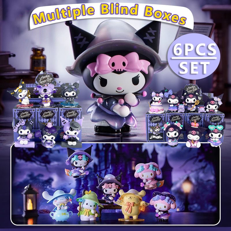 6PCS Set Sanrio Blind Box Doll Desktop Ornaments Medile Kuromi Melody ...