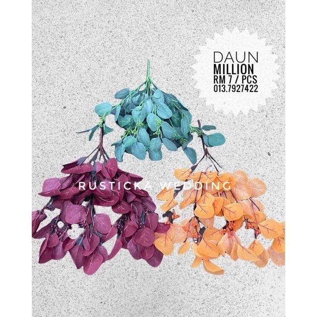 Daun Eucalyptus Million Willow Leaf Leaves Bunga Duit Artificial Flower ...