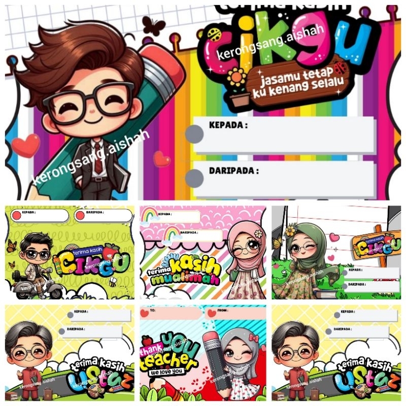 [ 5pcs / set ] KAD UCAPAN GURU / WISH CARD TEACHER / KAD UCAPAN CANTIK ...