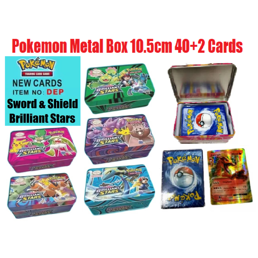 Pokemon Card Metal Box 10.5cm 42 Card Game Card Scarlet Violet Paldea ...