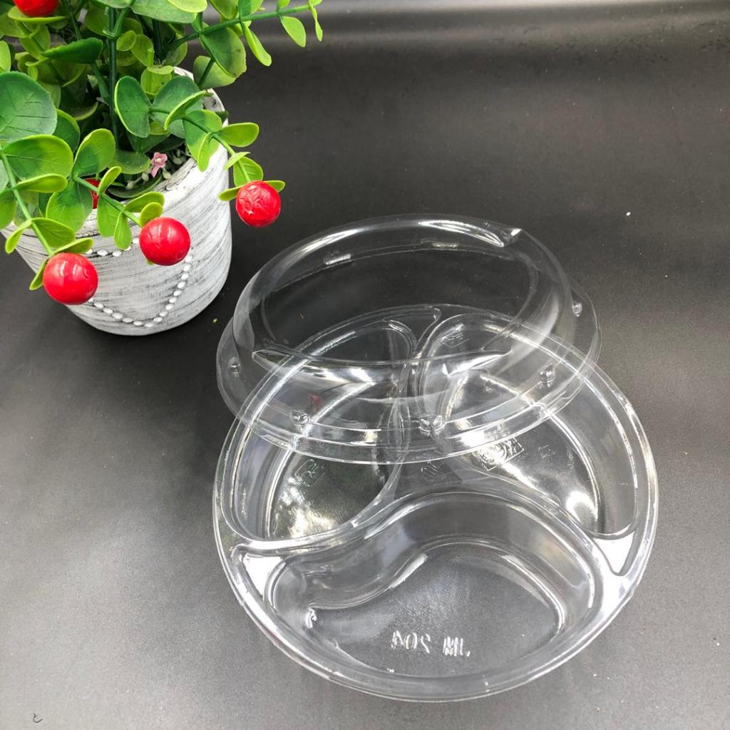 JM204 3 Cavity Container (TRANSPARENT) Bekas Kuih Raya/Biskuit Plastic ...