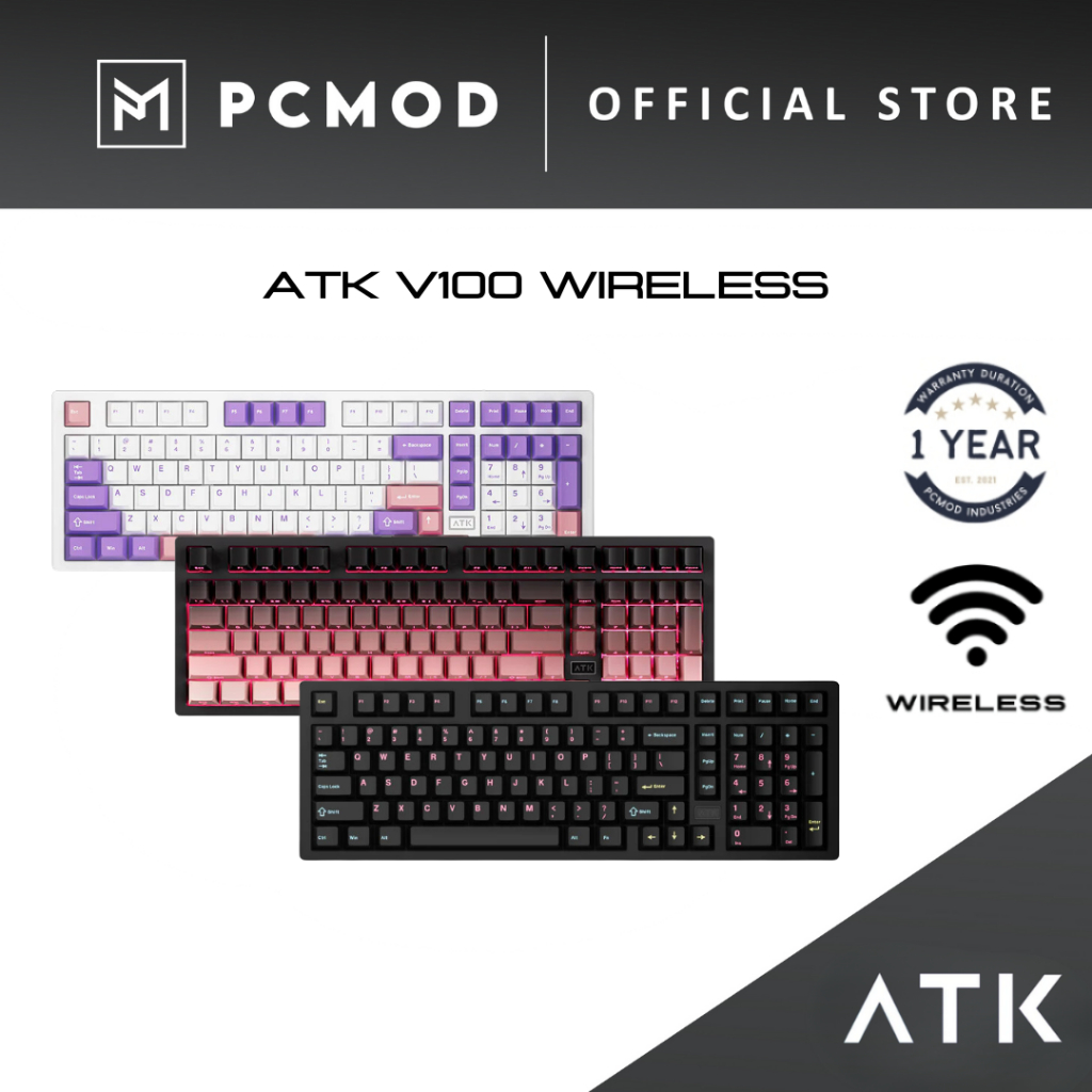 ATK V100 Wireless Aluminum Mechanical Keyboard Fully Assembled PCMOD x ...