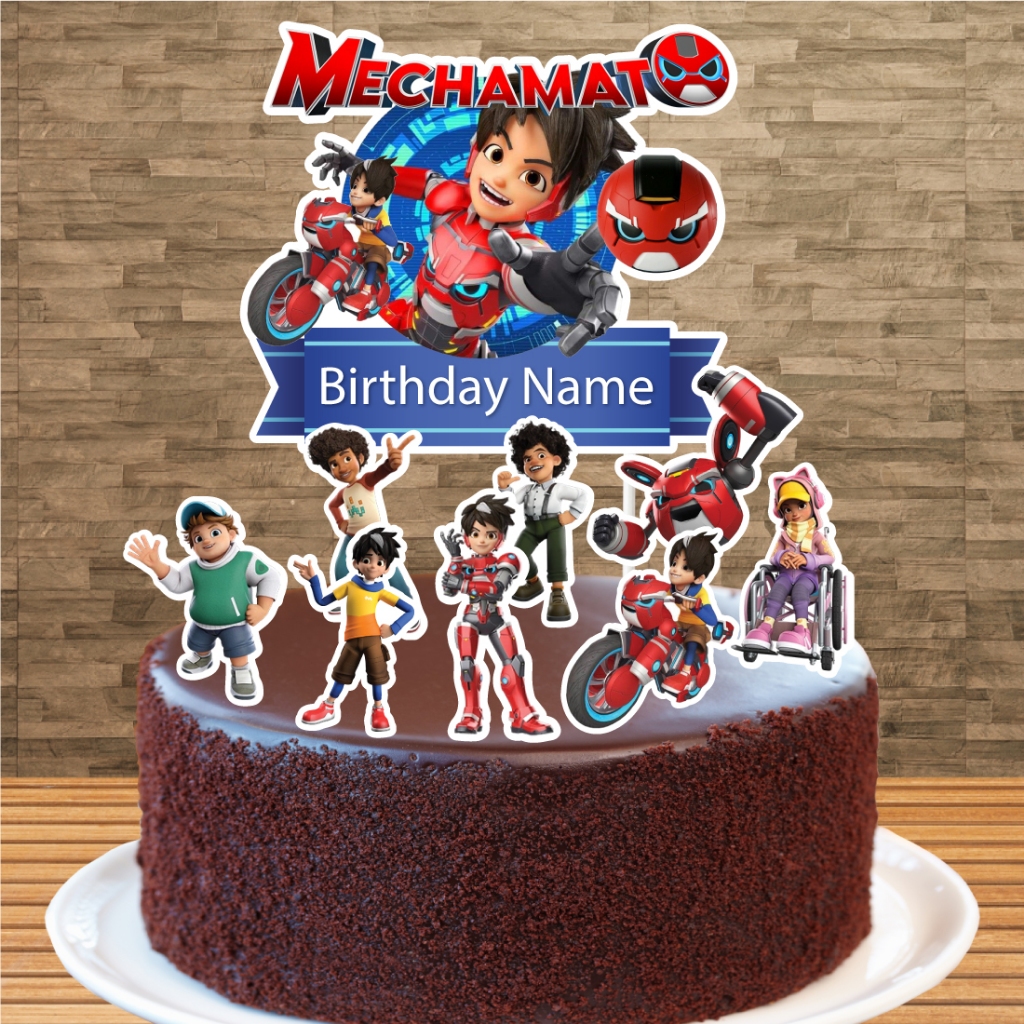 Mechamoto Cake and Cupcake Topper Decoration Birthday Party, Hari Jadi ...