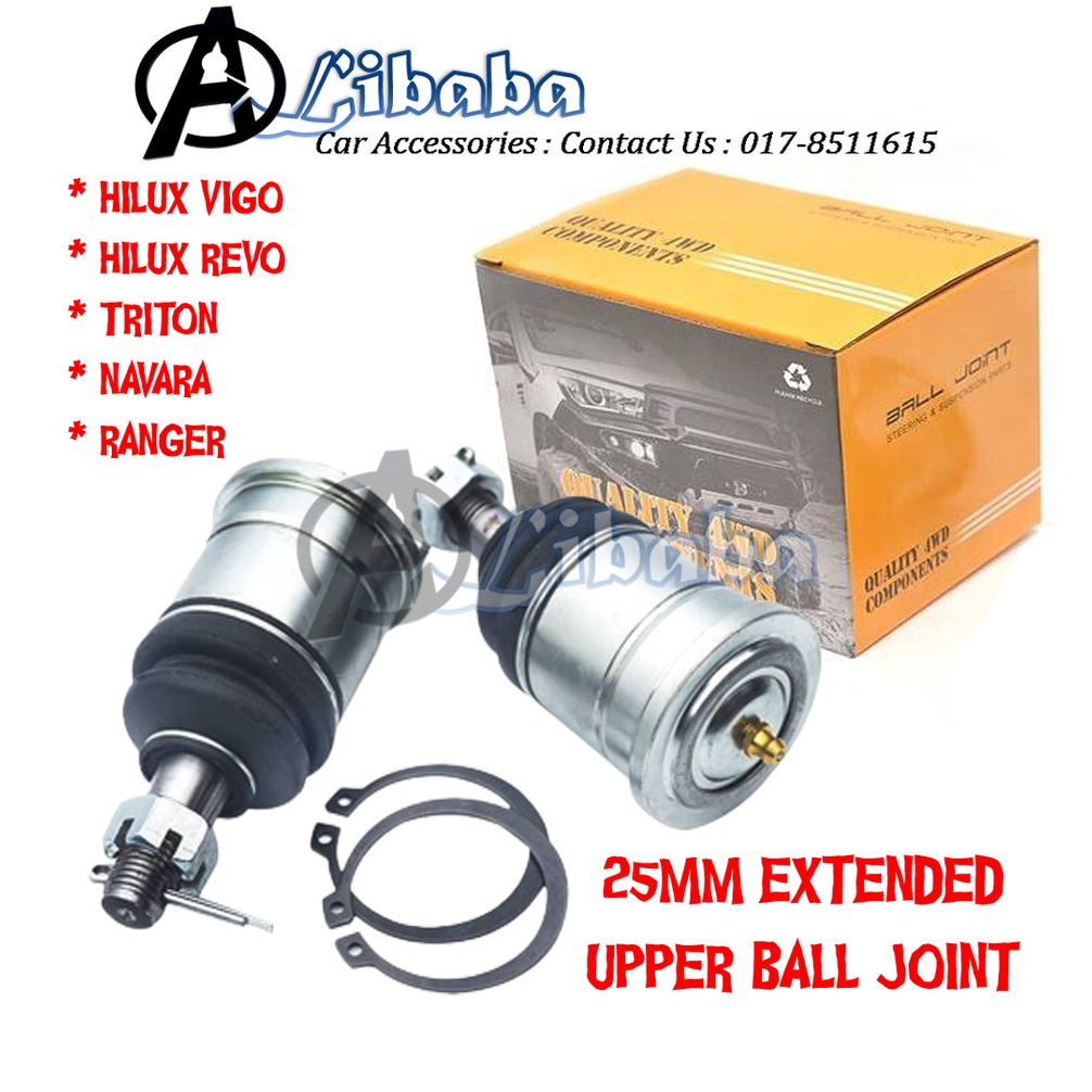 2 PCS 25MM Extended Upper Arm Ball Joint For Hilux Revo Vigo Navara ...