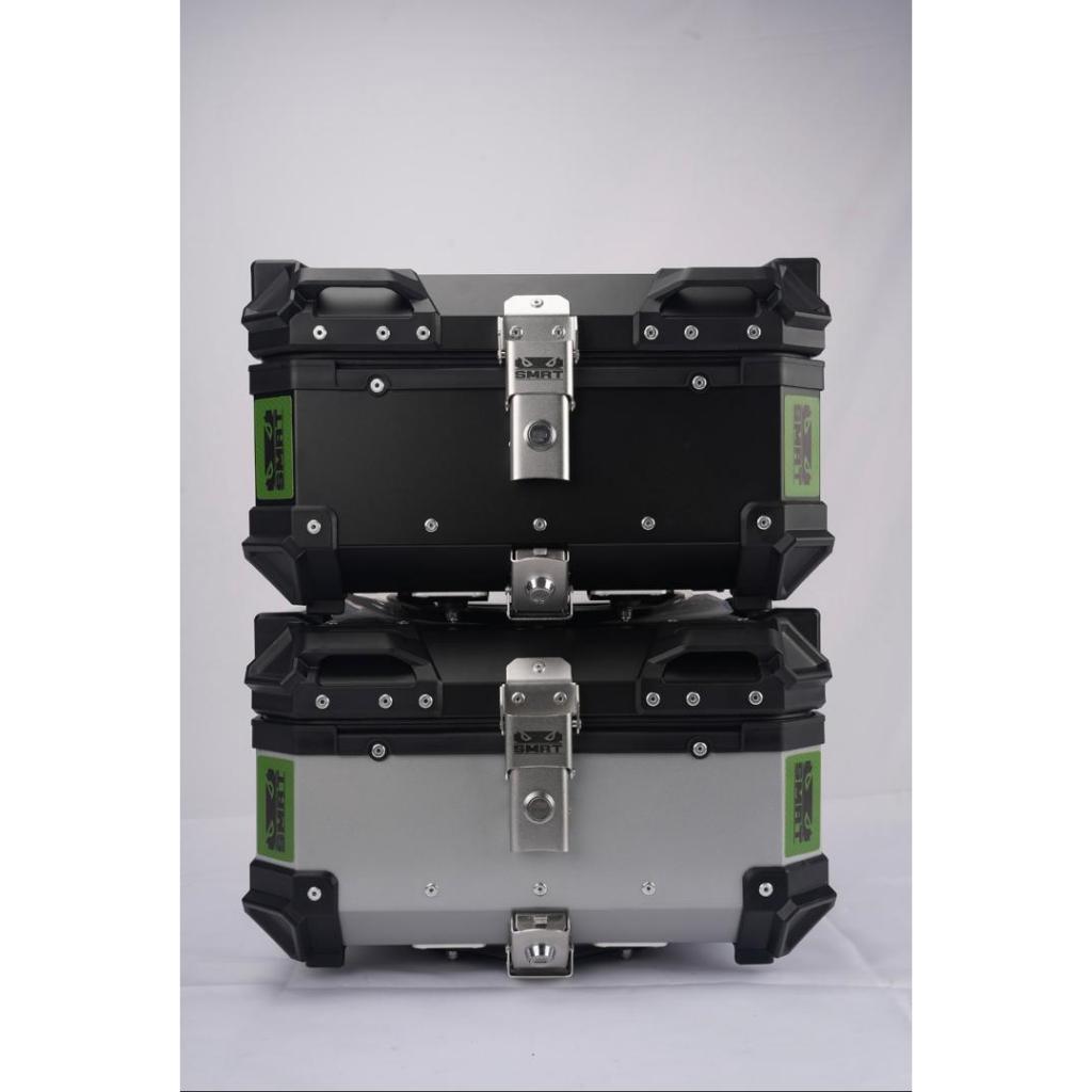 SMRT 28Liter Top Box Aluminium Silver Black Mini Storage Motor Back ...