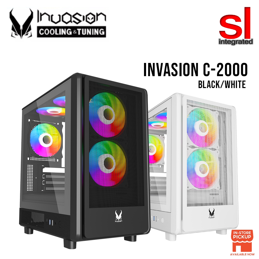 Invasion C-2000 Compact M-ATX Gaming Case - Black/White | Shopee ...
