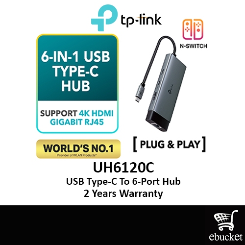 TP-Link UH6120C USB Type-C 6-Port Hub (6-in-1 Expansion) | Shopee ...